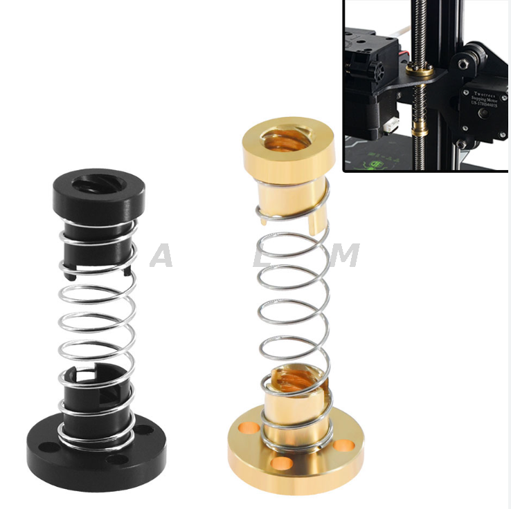 T10x1 T10x2 T10x3 Lead Screw with Anti-backlash POM Brass Nut from ...